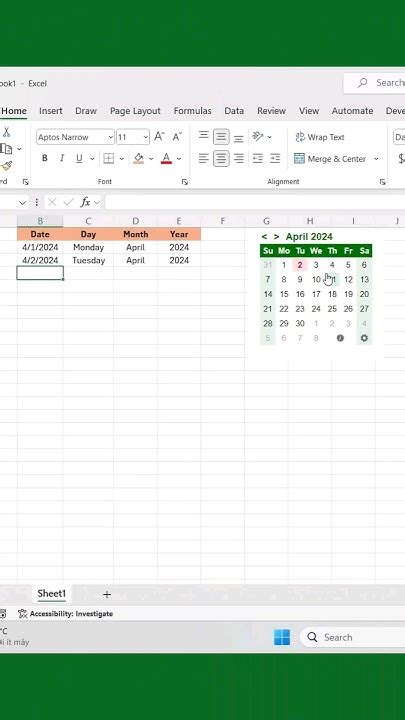 How To Create Date Picker In Excel Shorts Excel Exceltips Data