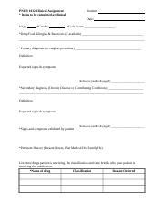 Clinical Assignment Nursing Problems Interventions And Course Hero