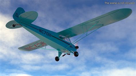 3d Piper Cub Aircraft Rigged For Maya Turbosquid 2228434