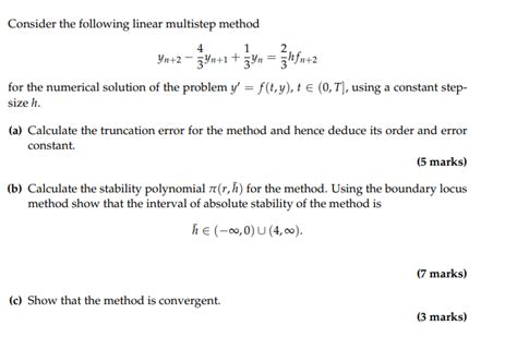 Consider The Following Linear Multistep Method 4 1