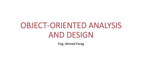 introduction to object oriented analysis and design ooa d pptx