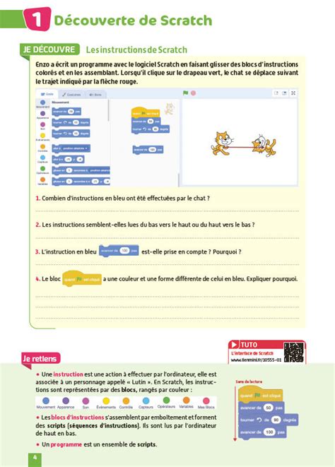 Cahier Dalgo Cycle 4 Pour Apprendre De Façon Progressive Lalgorithmique Et La Programmation