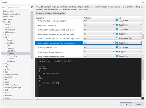 Ide Visual Studio 2019 Cant Override Codestyle Option Stack Overflow