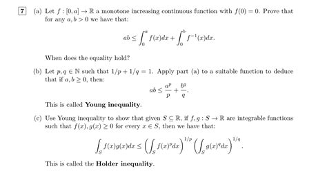 Solved 7 A Let F [0 A] → R A Monotone Increasing