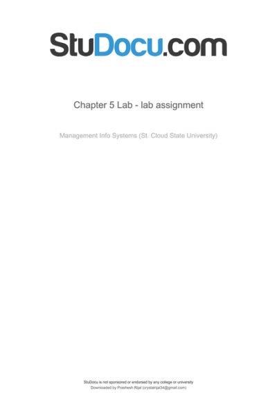 Chapter 5 Lab Lab Assignment