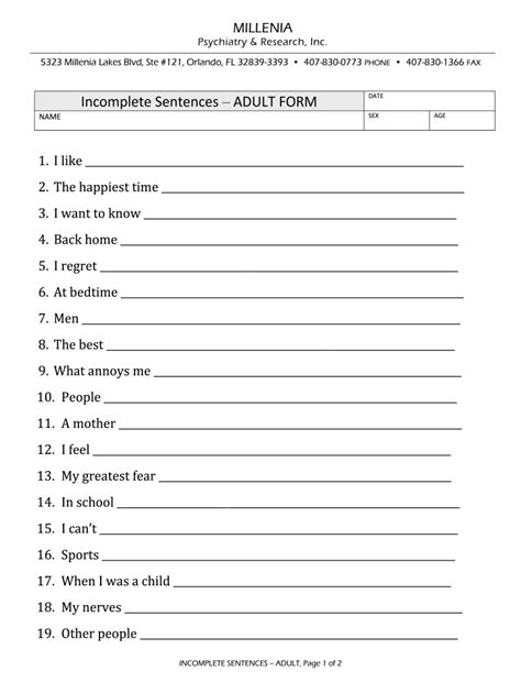 Rotter Incomplete Sentence Blank