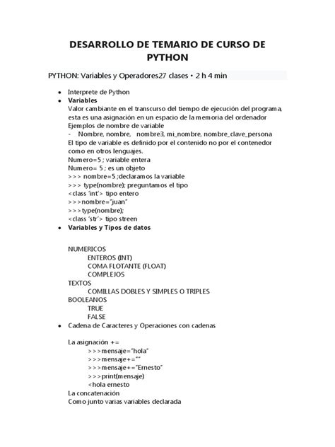 Curso Practico Python Pdf Python Lenguaje De Programación