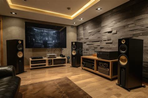 Surround Sound System With High End Speakers And Subwoofer Provides