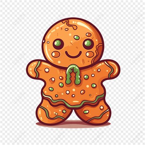 귀여운 진저 브레드 남자 벡터만화클립 아트상표 Png 일러스트 무료 다운로드 Lovepik