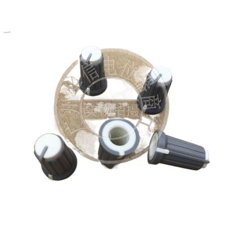 Potentiometer Knob Cap Width 12mmx High 19mm White Half Shaft Inner Hole 6mm Indicator 90