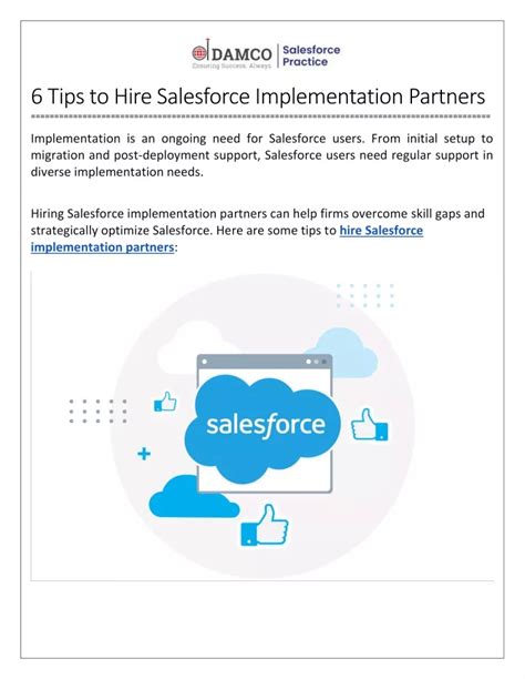 Ppt 6 Tips To Hire Salesforce Implementation Partners Powerpoint