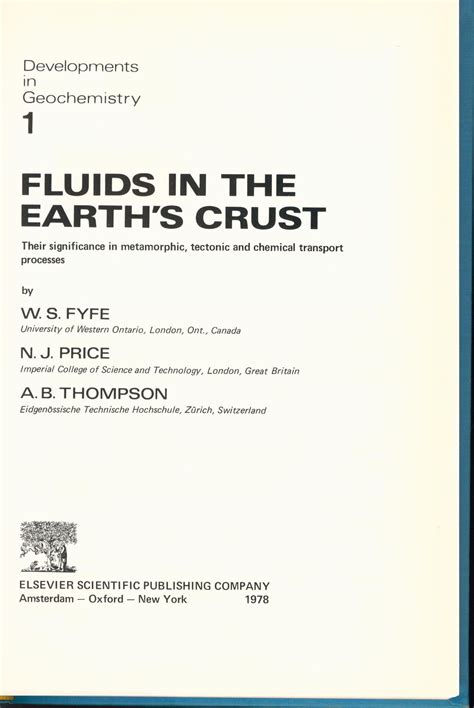 Fluids In The Earths Crust Their Significance In Metamorphic Tectonic