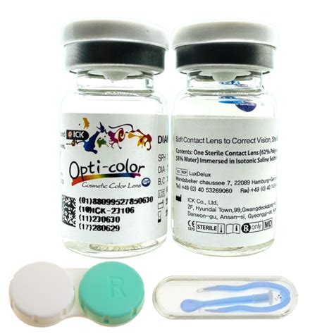 Opti Color Pure Blue Color Contact Lens 1 Pair Power 4 00 To 6 00