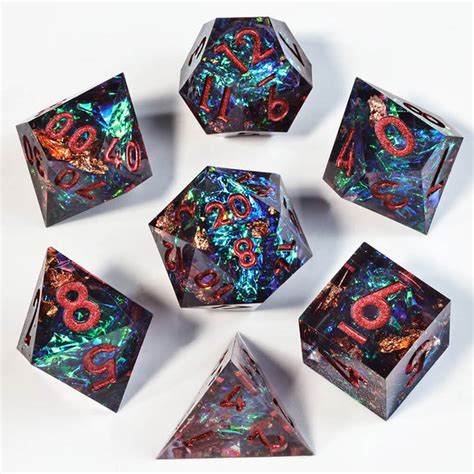 Dark Forest Resin 7 Cool Polyhedral Dnd Dice Sets Dice Of Dragons
