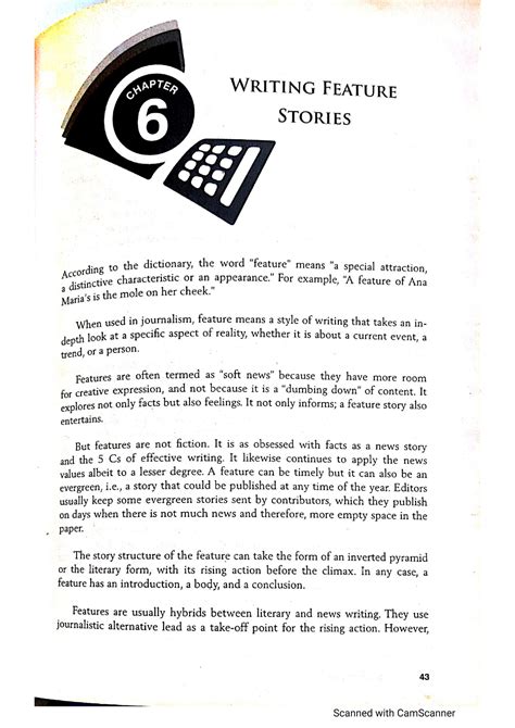 Feature Writing Lecture Notes 3 Bsed English Pangsu Studocu