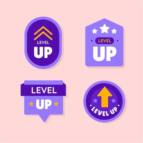 Design Plat Aller Plus Loin Ensemble D étiquettes Vecteur Gratuite