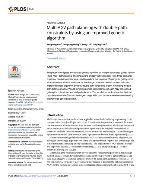 multi agv path planning research article multi agv path planning with