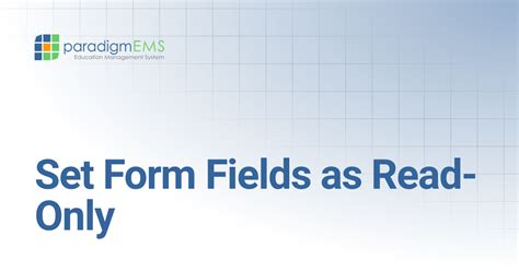 Set Form Fields As Read Only Silverband Documentation
