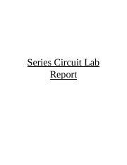 1 Series Circuit Lab Report Docx Series Circuit Lab Report Table Of Course Hero