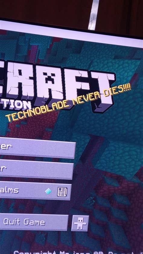 The Splash Text I Just Got As I Loaded Minecraft R Technoblade