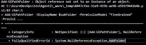 add uipathfolder throwing an error · issue 170 · uipath orchestrator