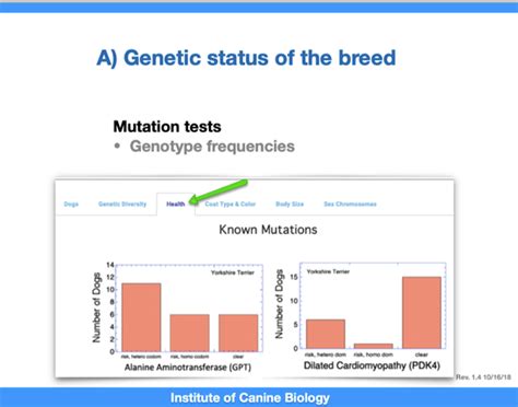Genetic Dashboard Current The Institute Of Canine Biology