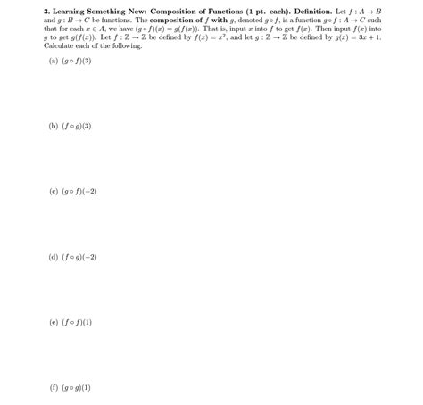 Solved Learning Something New Composition Of Functions 1 Chegg Com