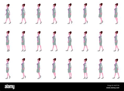 Businesswoman Character Walk Cycle Animation Sequence Loop Animation