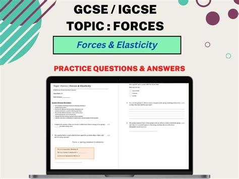 GCSE IGCSE Physics Elastic Forces Self Assessment Questions Answers 2023 Teaching Resources