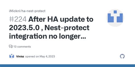 after ha update to 2023 5 0 nest protect integration no longer works