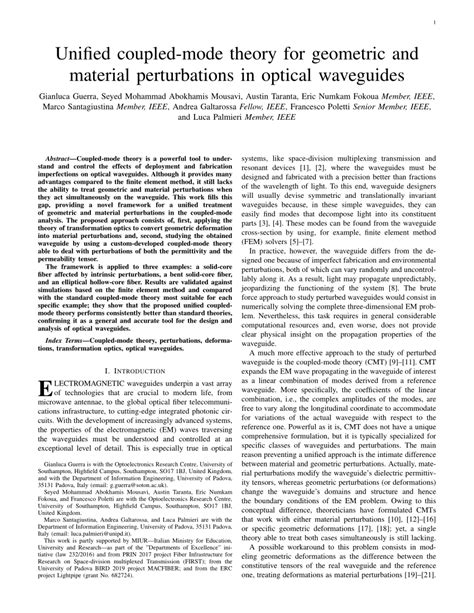 Pdf Unified Coupled Mode Theory For Geometric And Material