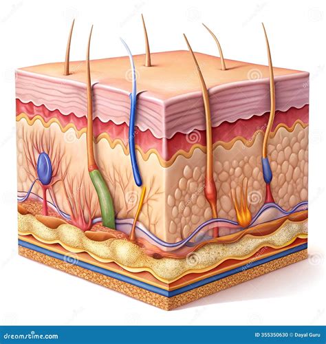 Integumentary System Illustration Isolated On White Background
