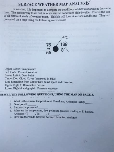 SURFACE WEATHER MAP ANALYSIS In Weather It Is Chegg Com