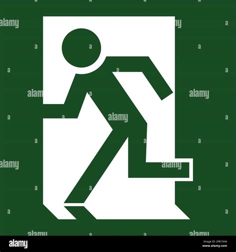 International Maritime Organization IMO Sign Illustration Exit Man Running Left Stock Photo