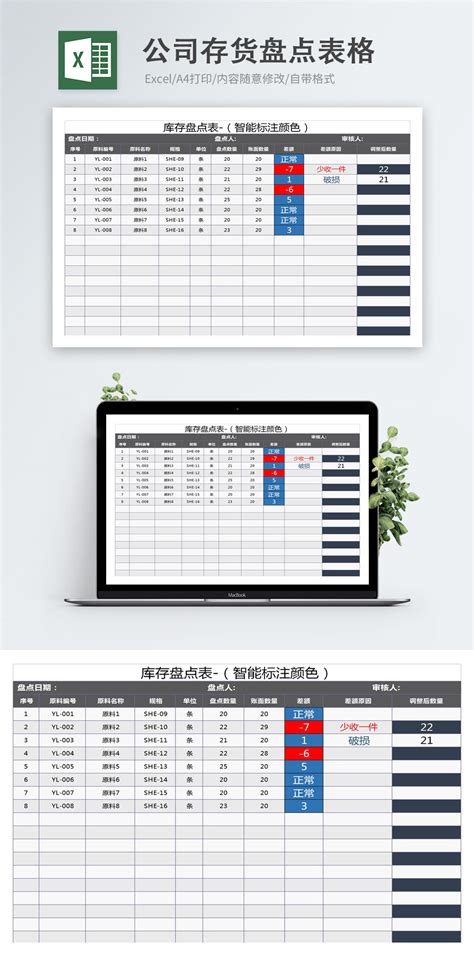 公司存貨盤點excel表格範本檔 Excel表格範例模板免費下載 Lovepik