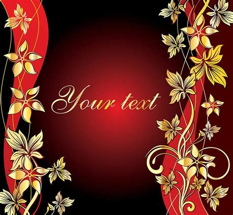 빨간색과 금색 꽃 디자인 벡터 Ai Eps Uidownload
