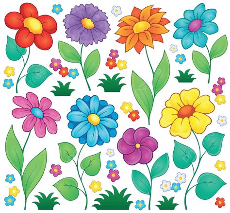 Flower Theme Collection 7 Artwork Vector Flowers Vector Artwork