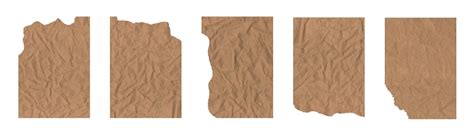 찢어지고 구겨진 종이 조각 세트 갈색 그런 지 들쭉날쭉한 골판지 직사각형 프레임 찢어진 모양 실루엣 절연 통하고 있는 백색 배경