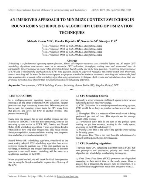 An Improved Round Robin Cpu Scheduling Algorithm With Varying Time Quantum Pdf