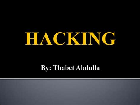 Hacking Pptx Information And Network Security Computing