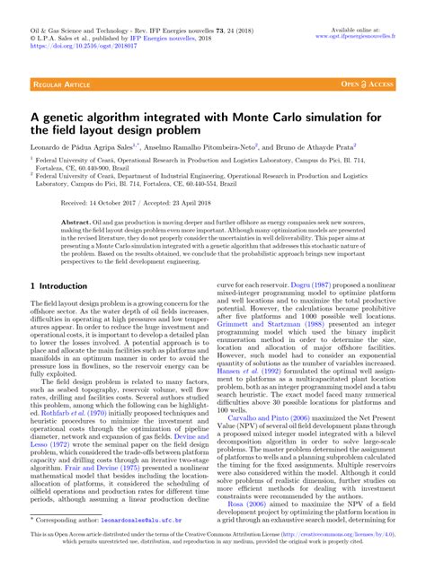 Pdf A Genetic Algorithm Integrated With Monte Carlo Simulation For