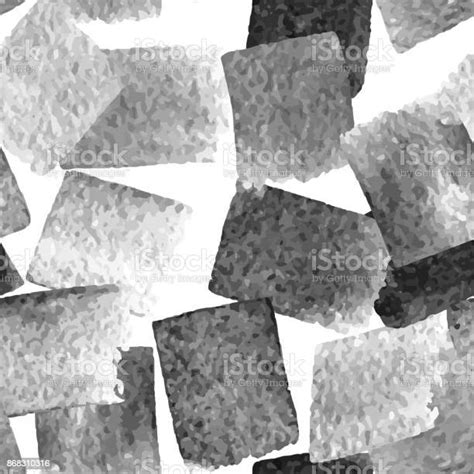 원활한 벡터 패턴 손으로 그려진 수채화 평방 획 관광 명소와 흑백 배경입니다 예술적 모티브로 벡터 원활한 배경 공예 제품에 대한 스톡 벡터 아트 및 기타 이미지 Istock