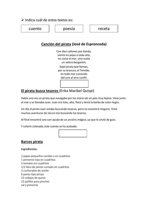 Tipos De Texto Activity Live Worksheets
