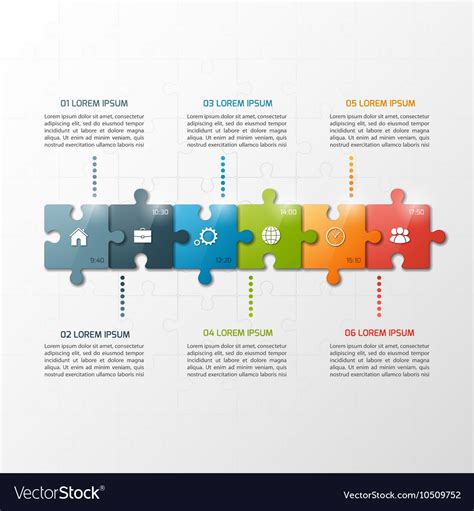 Steps Puzzle Style Infographic Template Vector Image