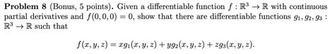 Solved Problem Bonus Points Given A Differentiable Chegg