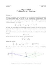 ProblemSet Solns Physics Fall PS Solutions Page Of Physics Problem