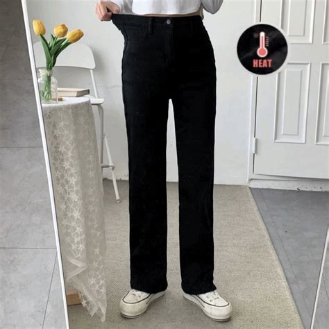 ~2xl [융털기모 기장선택] 속밴딩 편한 스판 와이드 일자 팬츠 하비추천 블랙 겨울바지 키작녀 키큰녀 에이블리