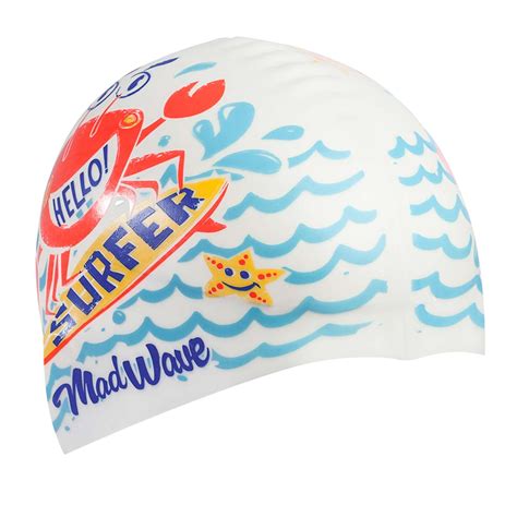 Шапочка для плавания Mad Wave Surfer M0579 12 0 02W Белый купить по ...