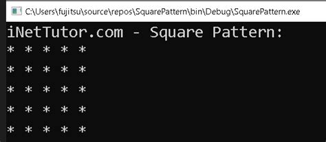 Draw Square Pattern In C