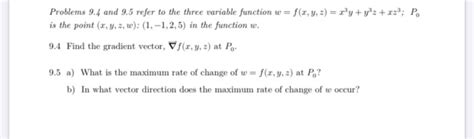 Solved Problems 94 And 95 Refer To The Three Variable